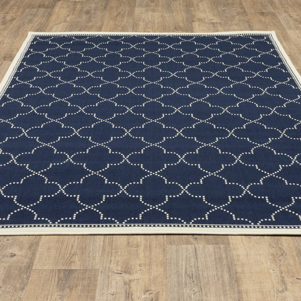 Lark Manor Tapis intérieur / extérieur bleu marine Anastasaos et Commentaires - Wayfair Canada